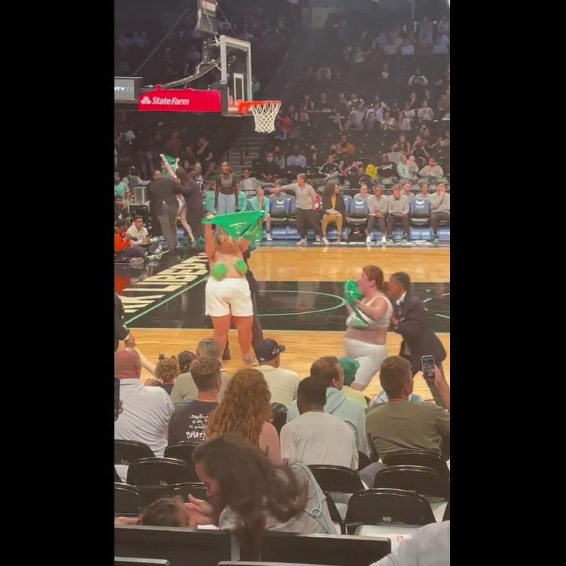 Video Topless Activists Disrupt Wnba Game In Brooklyn In Abortion